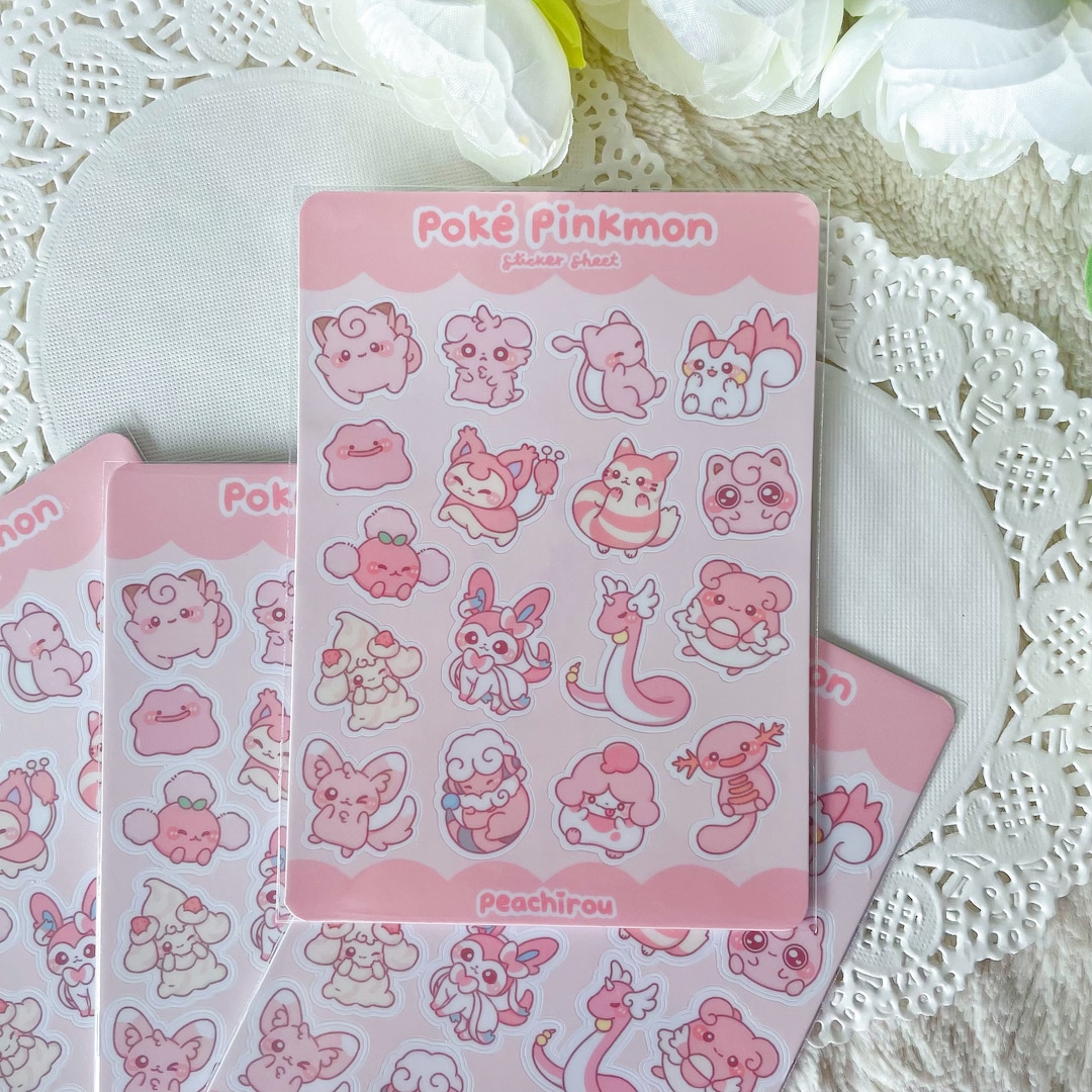 Poke Pinkmons - MINI Vinyl Sticker Sheet - Etsy