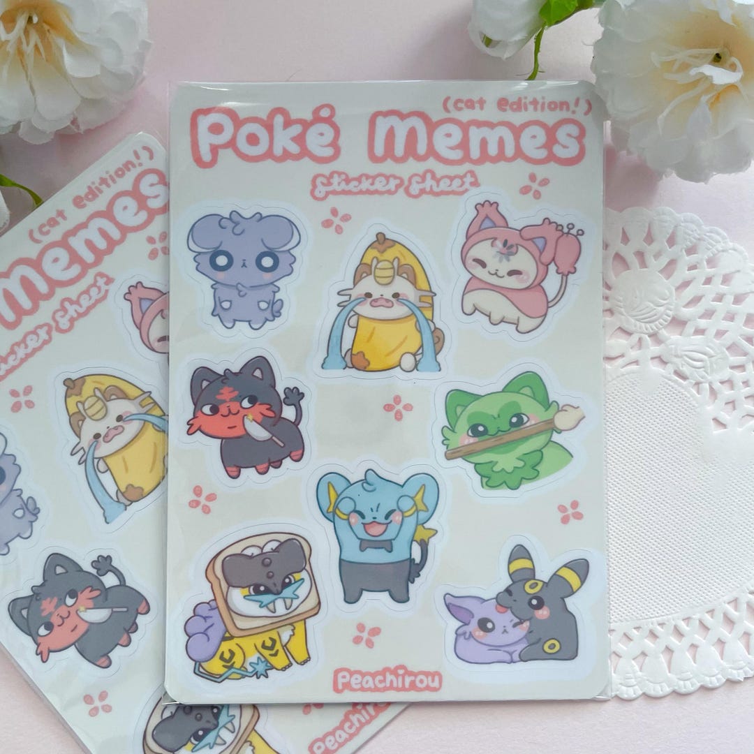 Poke Cat Memes - Mini Vinyl Sticker Sheet - Etsy