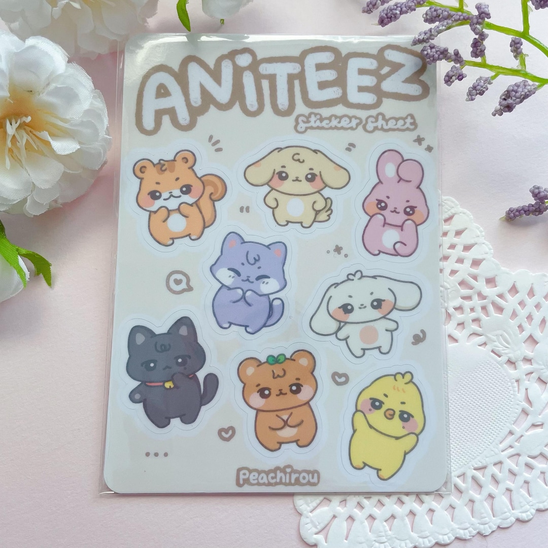Ateez Aniteez Mascots - Mini Vinyl Sticker Sheet - Etsy
