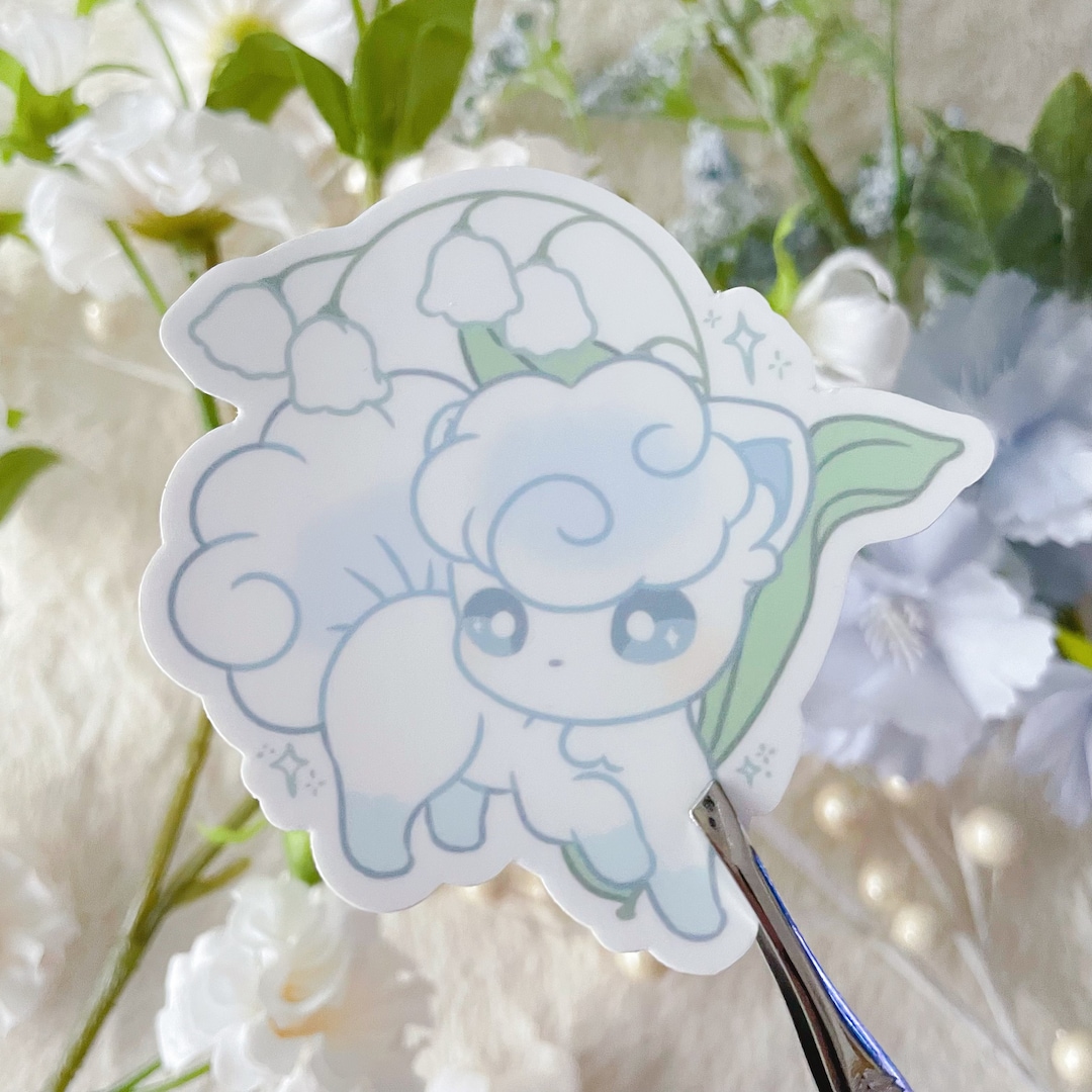 Snowy Alolan Fox - Vinyl Sticker - Etsy