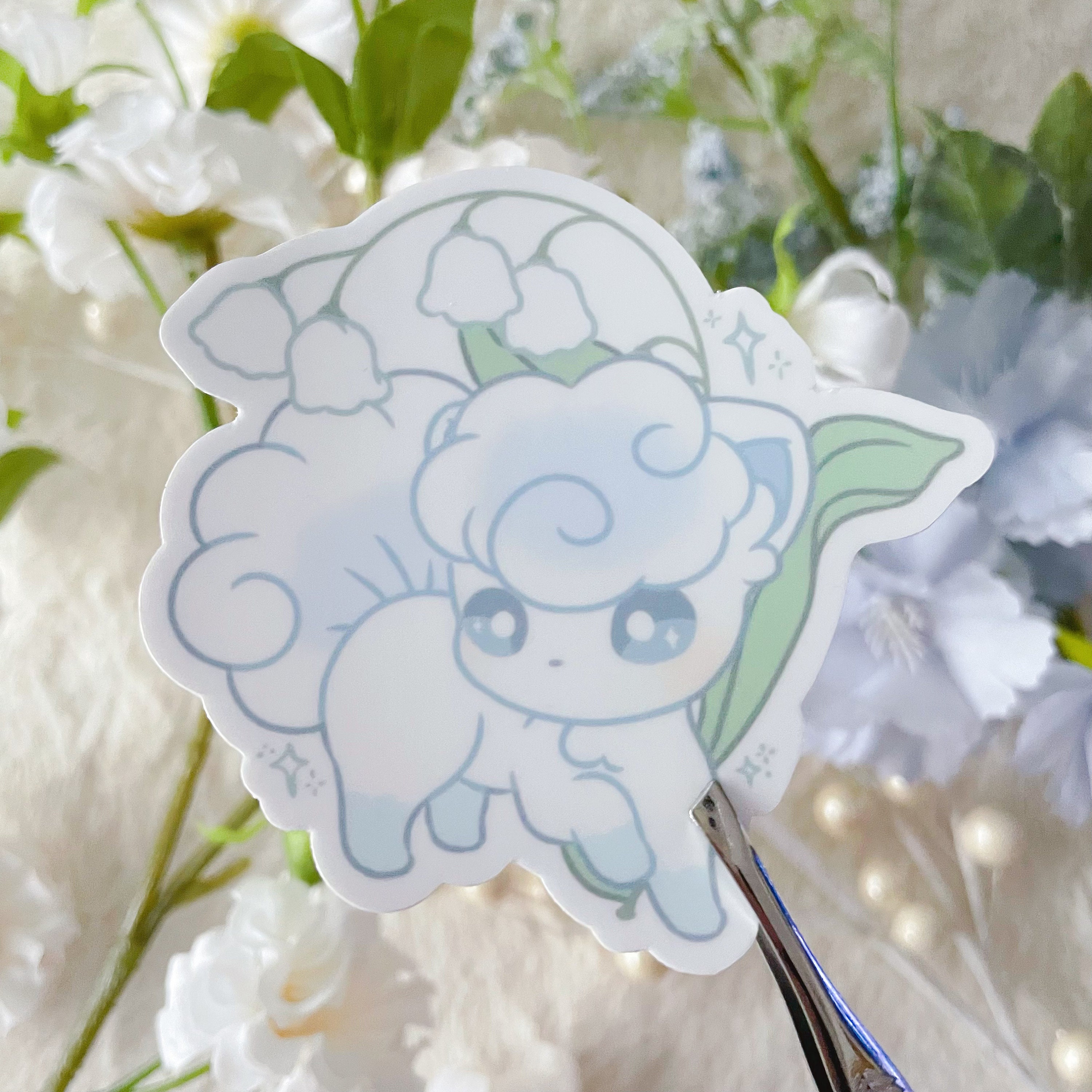 Snowy Alolan Vulpix Vinyl Sticker - Etsy