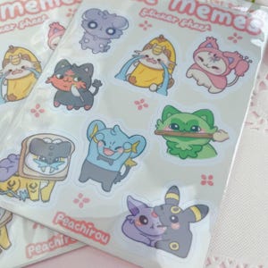 Poke Cat Memes Mini Vinyl Sticker Sheet - Etsy