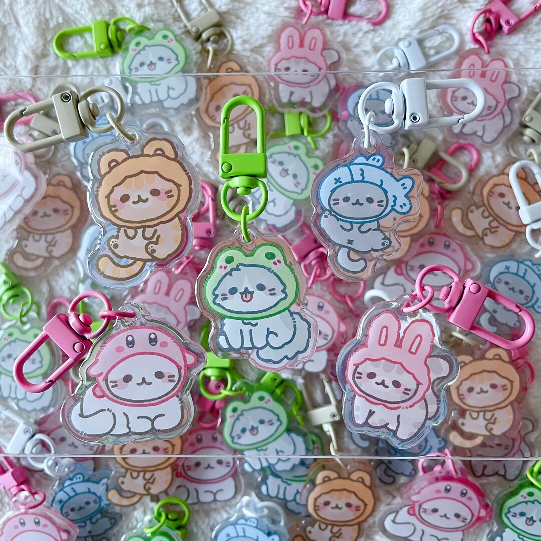 Meow Meow in Hats - Acrylic Epoxy Keychains - Etsy