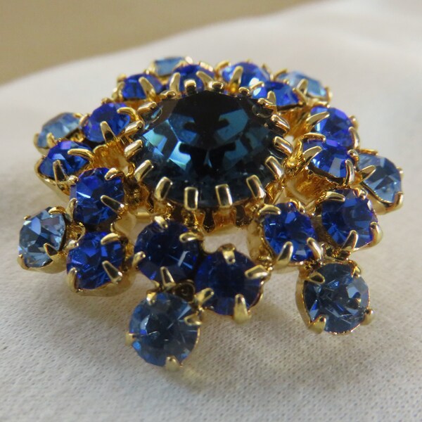 Blue Rhinestone Pin - Etsy