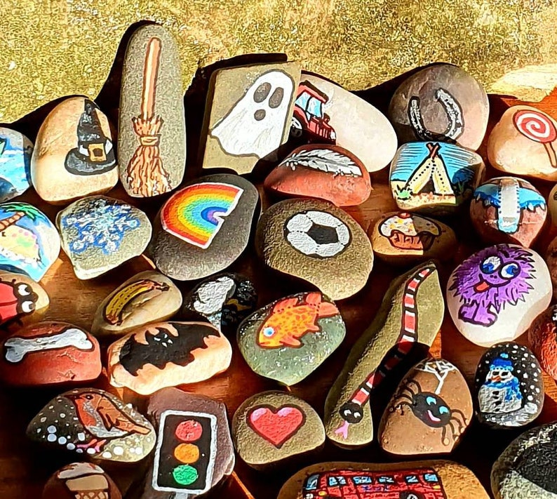 Scottish Beach Pebble Story Stones - Etsy UK