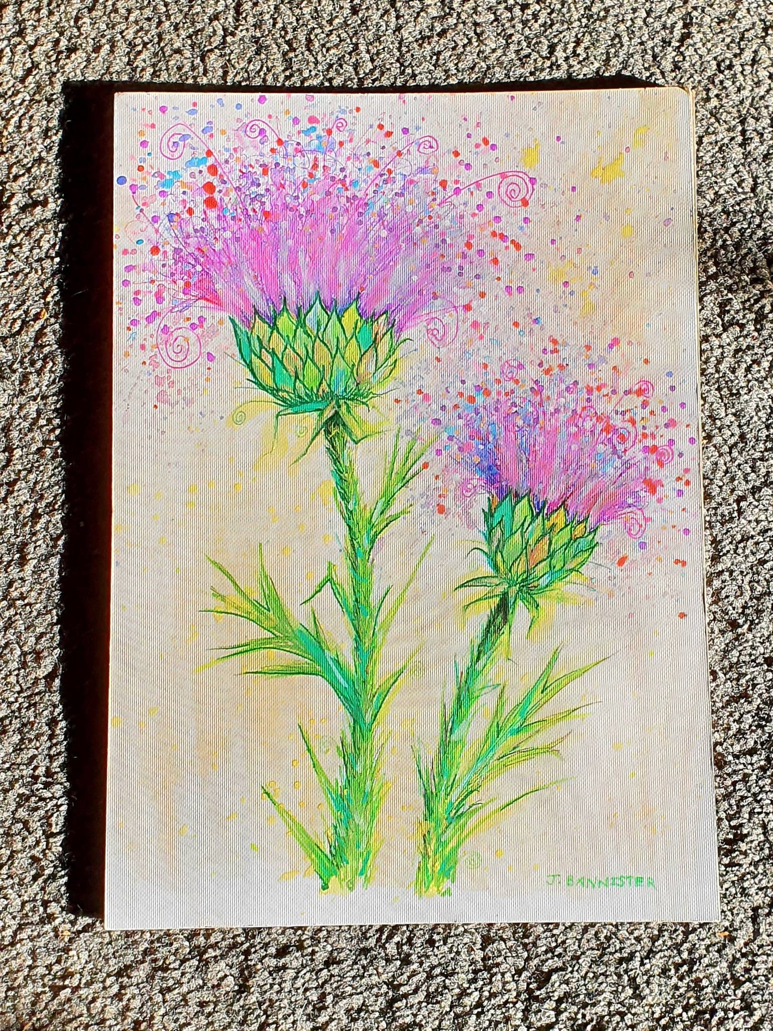 Scottish Thistle Original Paintings - Etsy UK