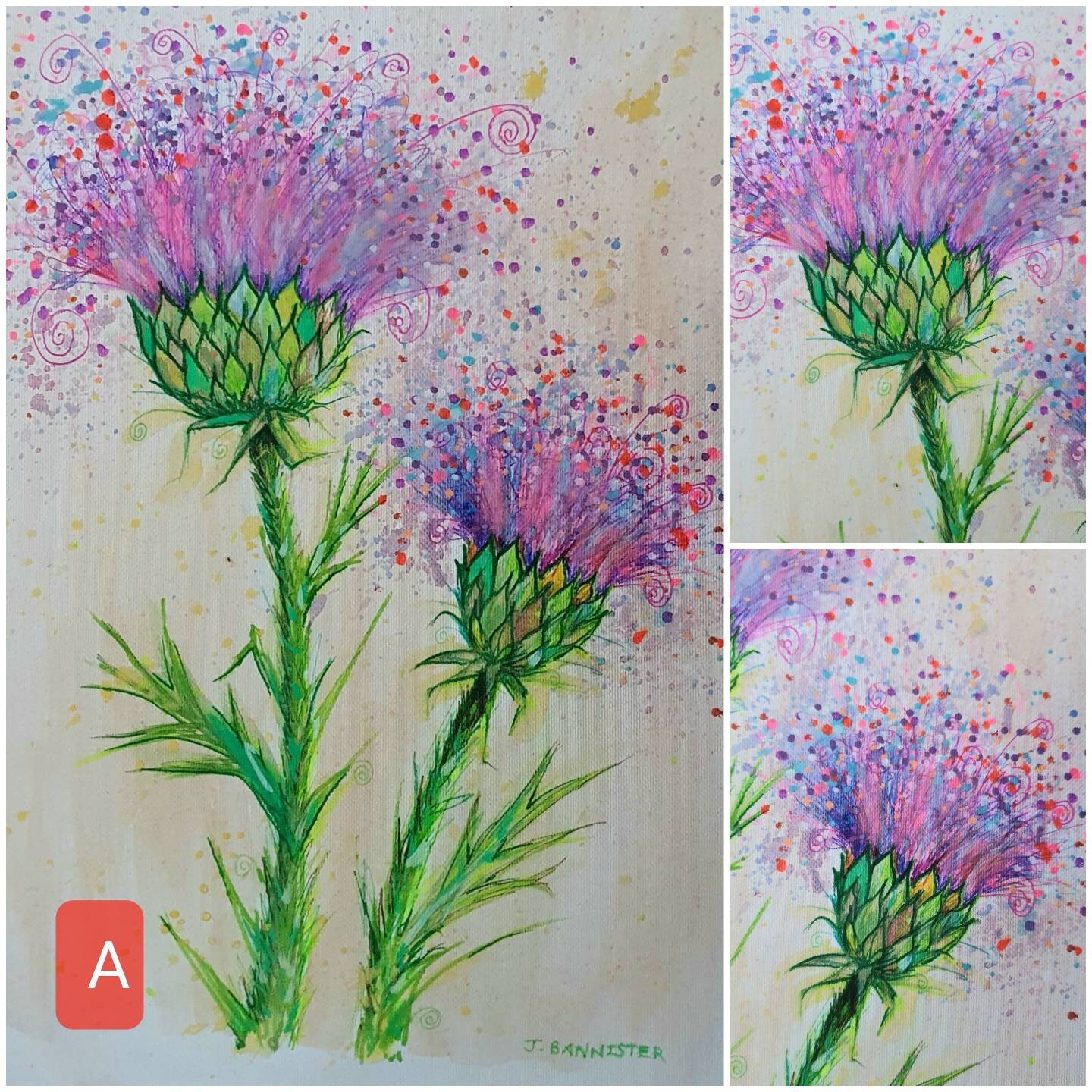 Scottish Thistle Original Paintings - Etsy UK
