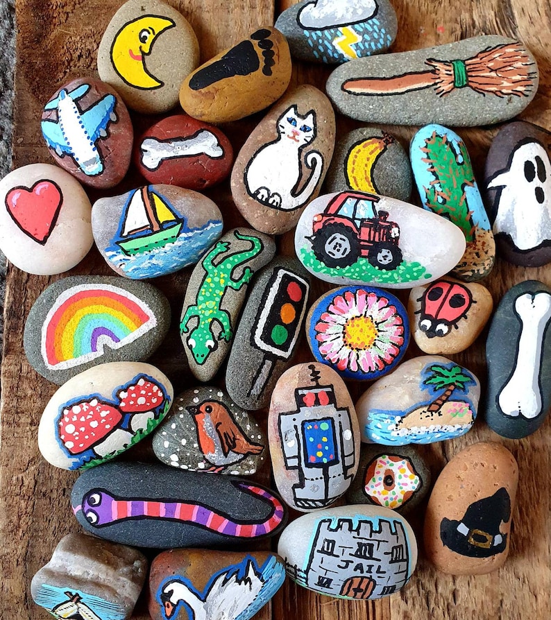 Scottish Beach Pebble Story Stones - Etsy UK