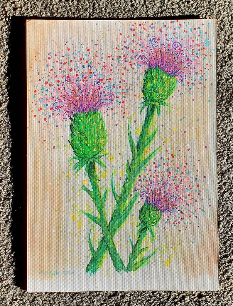 Scottish Thistle Original Paintings - Etsy UK