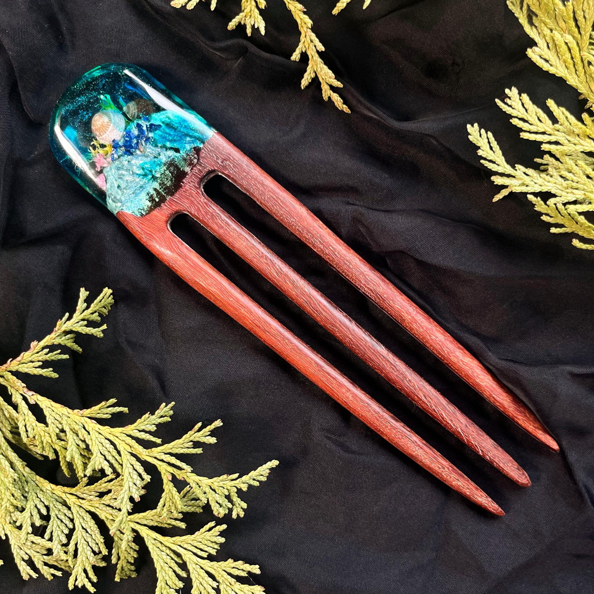 Hair Forks Handmade Hair Accessories Epoxy Resin Wood Jewelry Hair ...
