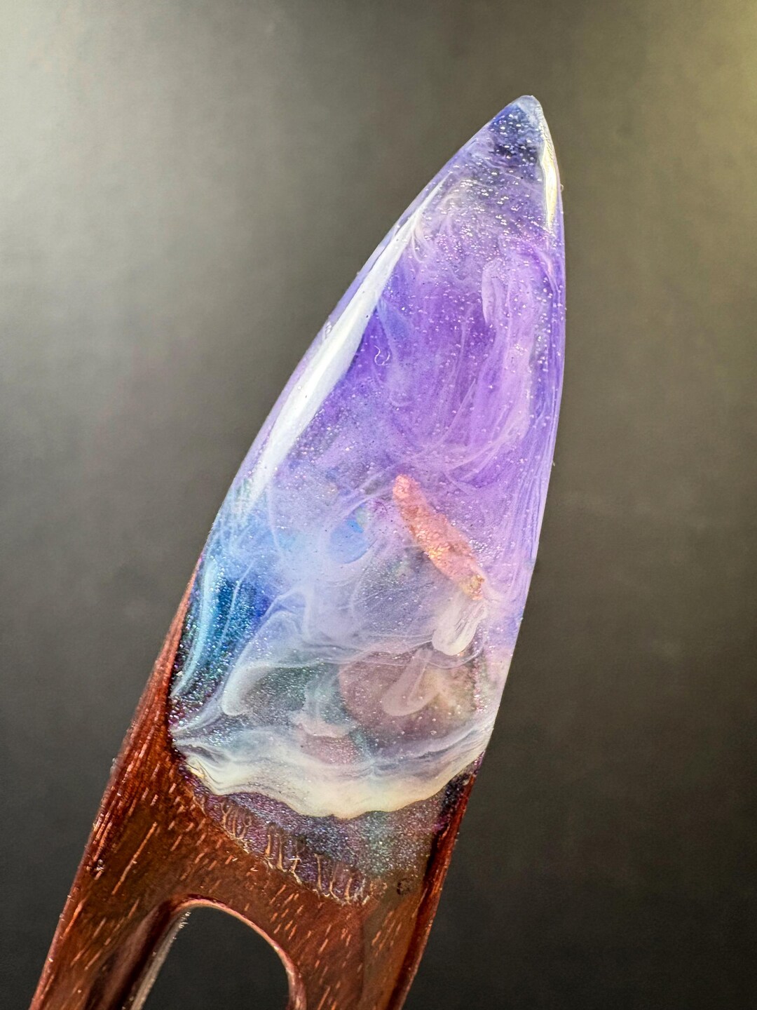 Hair Fork - Violet Waves - Handmade Wood Resin Hair Stick, Gift for Her ...