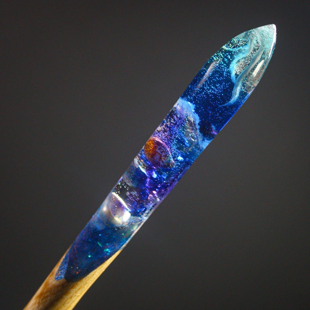 Handmade Hair Stick - Comet Tail - Resin Wood Hair Fork Personalized ...