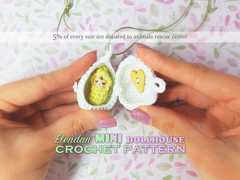 Mini Dollhouse Crochet Pattern - Hatching Egg/walnut Pendant With Baby ...