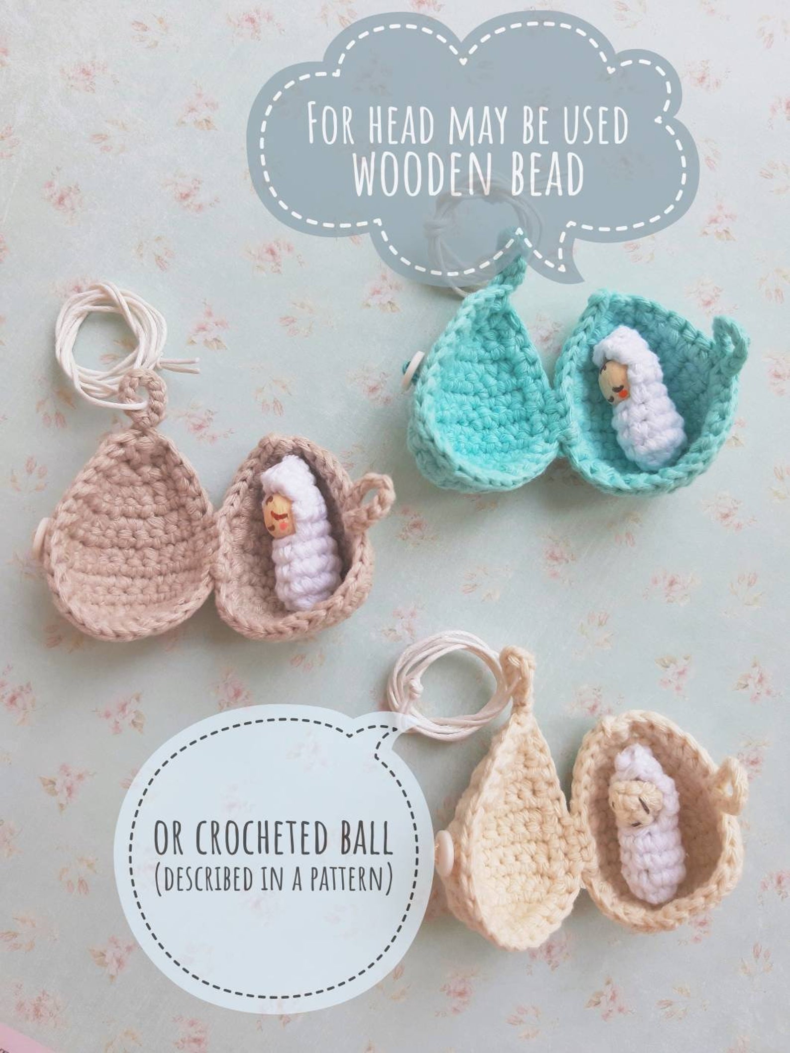 Mini Dollhouse Crochet Pattern - Hatching Egg/walnut Pendant With Baby ...