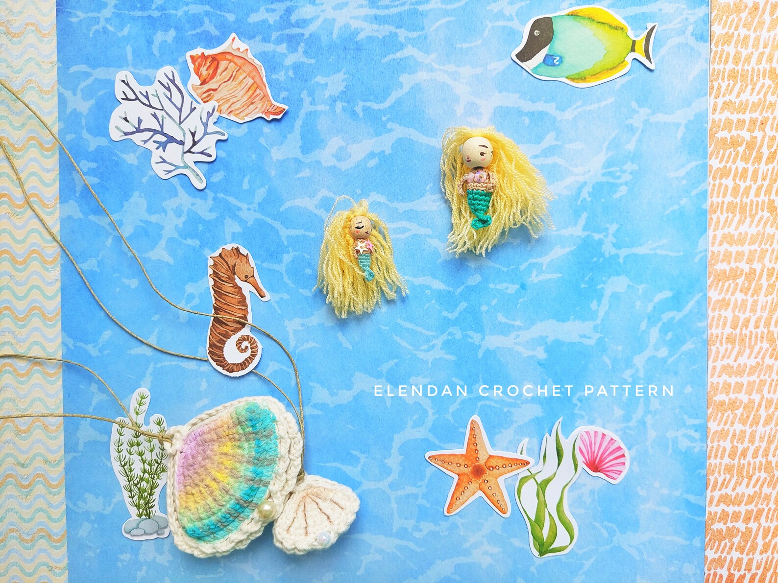 Crochet Pattern Seashell Locket With Mermaid 2 Sizes - Etsy