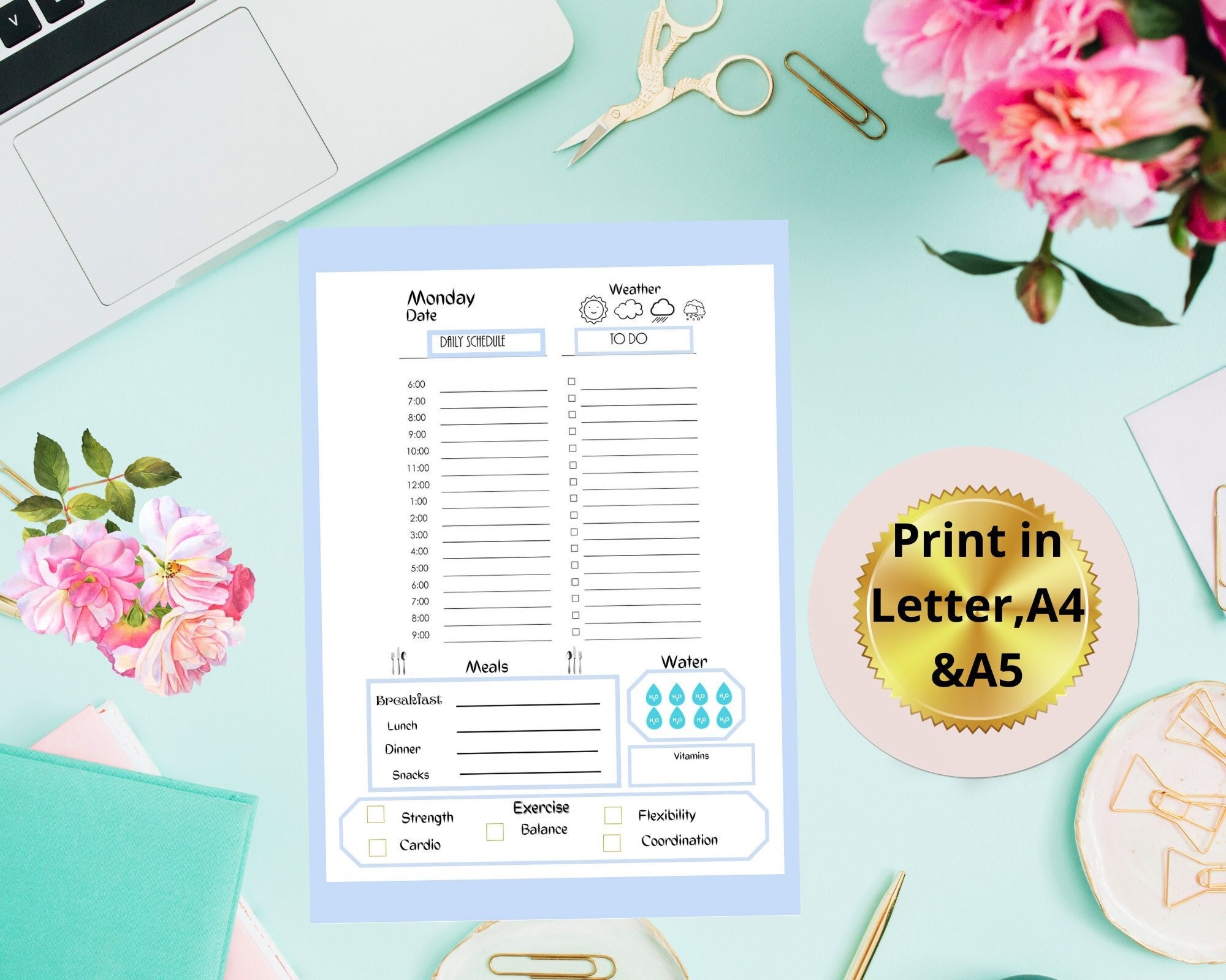 Printable 7 Day Planner/daily Planner Pdf/planner for - Etsy