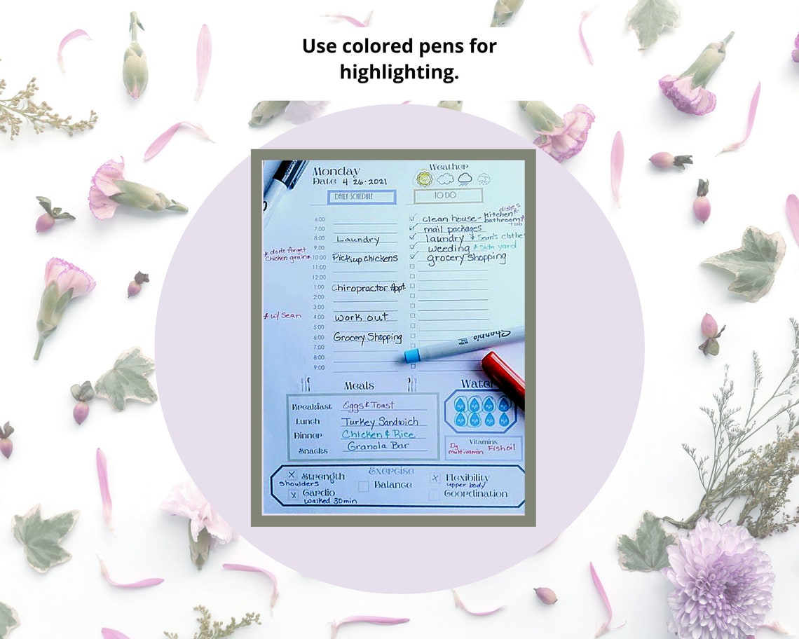 Printable 7 Day Planner/daily Planner Pdf/planner for - Etsy