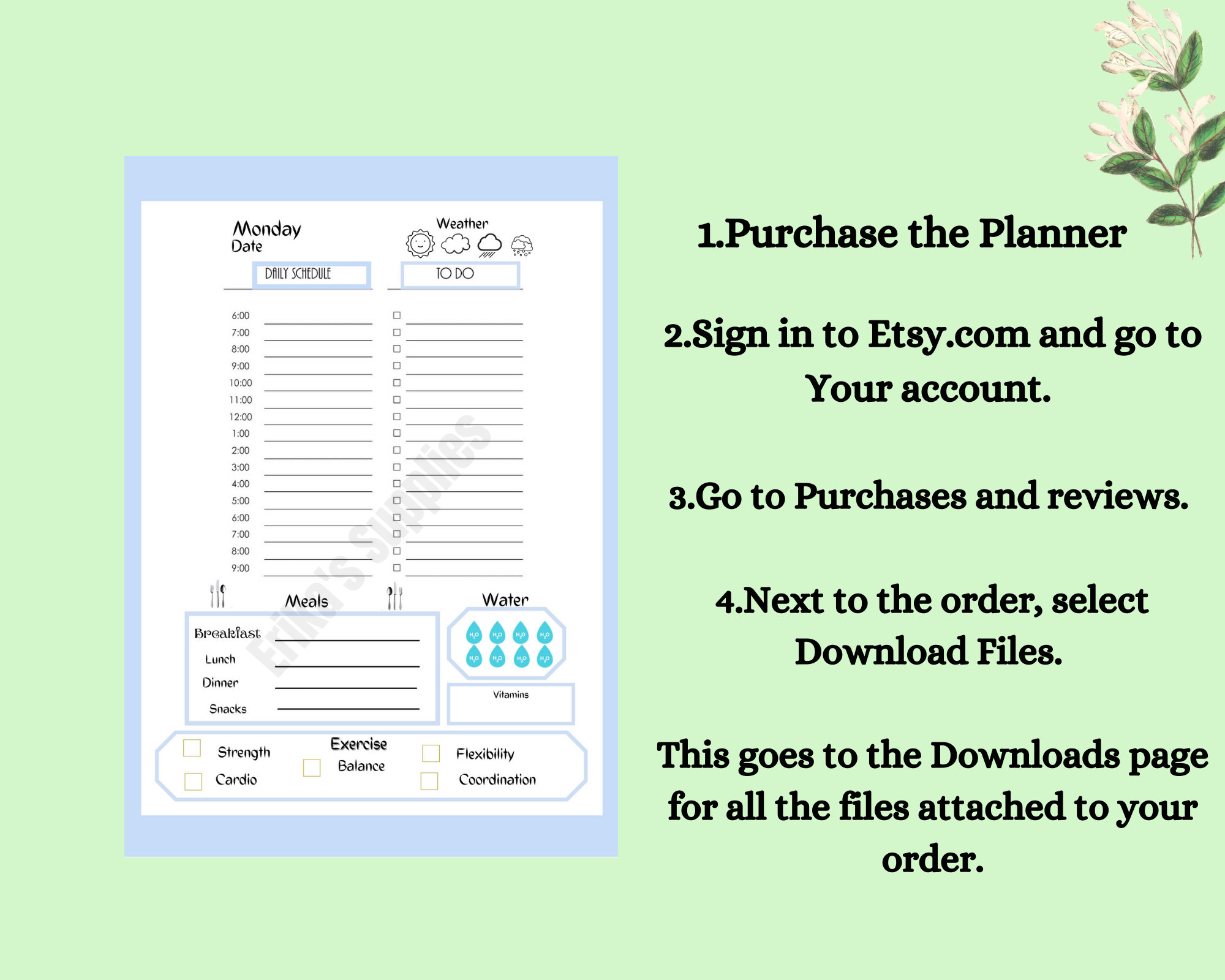 Printable 7 Day Planner/daily Planner Pdf/planner for - Etsy
