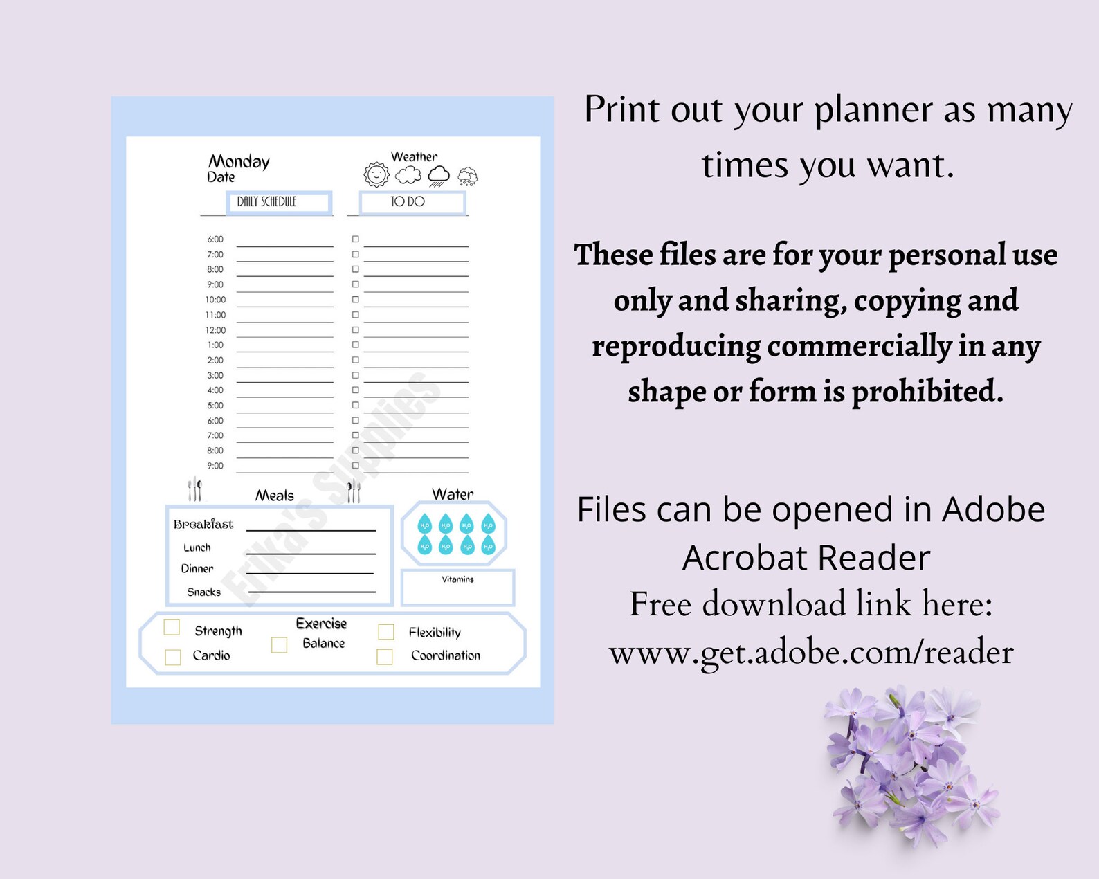 Printable 7 Day Planner/daily Planner Pdf/planner for - Etsy