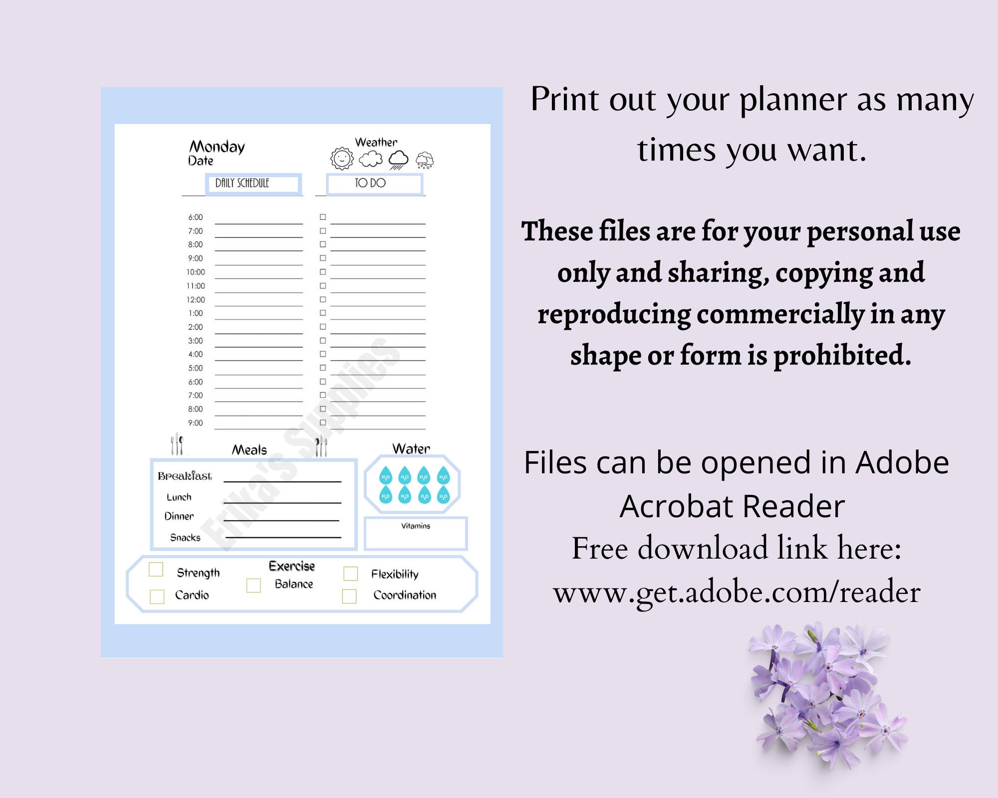 Printable 7 Day Planner/daily Planner Pdf/planner for - Etsy