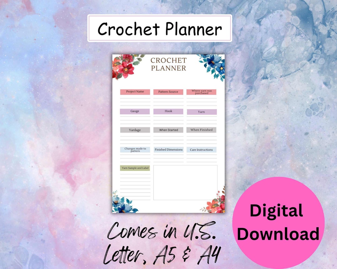 Printable & Digital Crochet Planner/project Planner/planner for ...