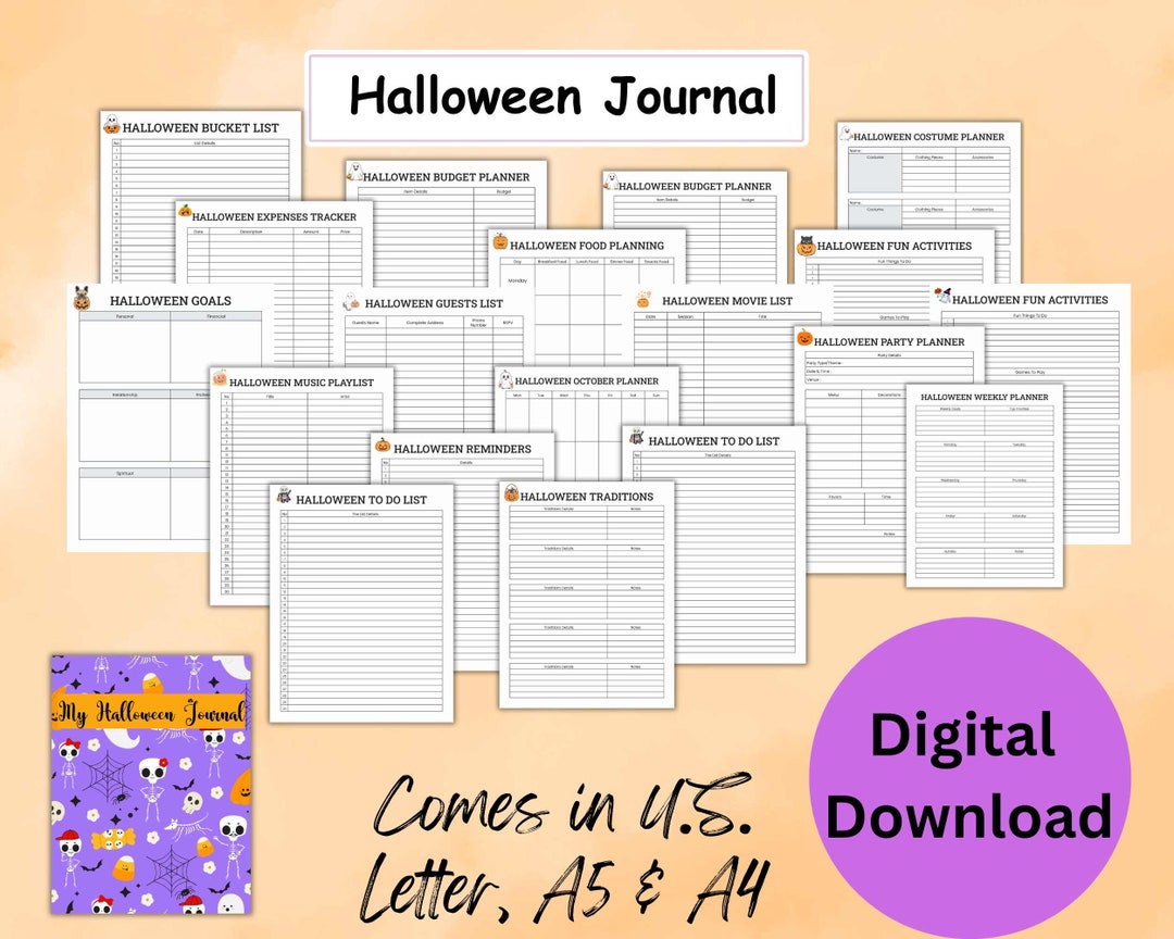 Halloween to Do List/fun- to Do List/2 Month, Weekly Planner /food ...