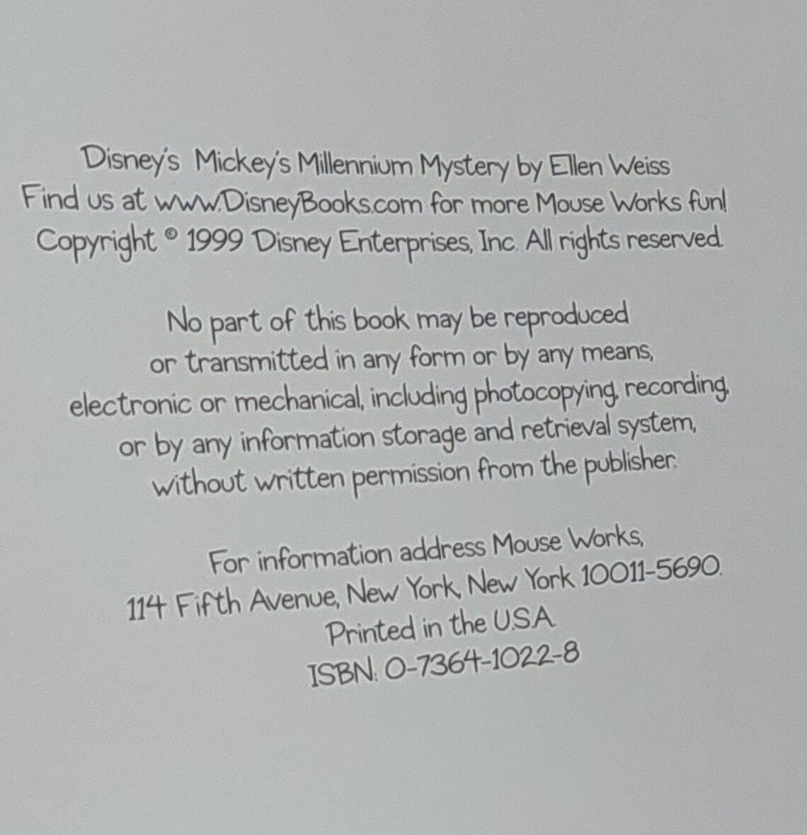 Walt Disneys Animated Book mickeys Millennium Mystery 2000 in Unused ...