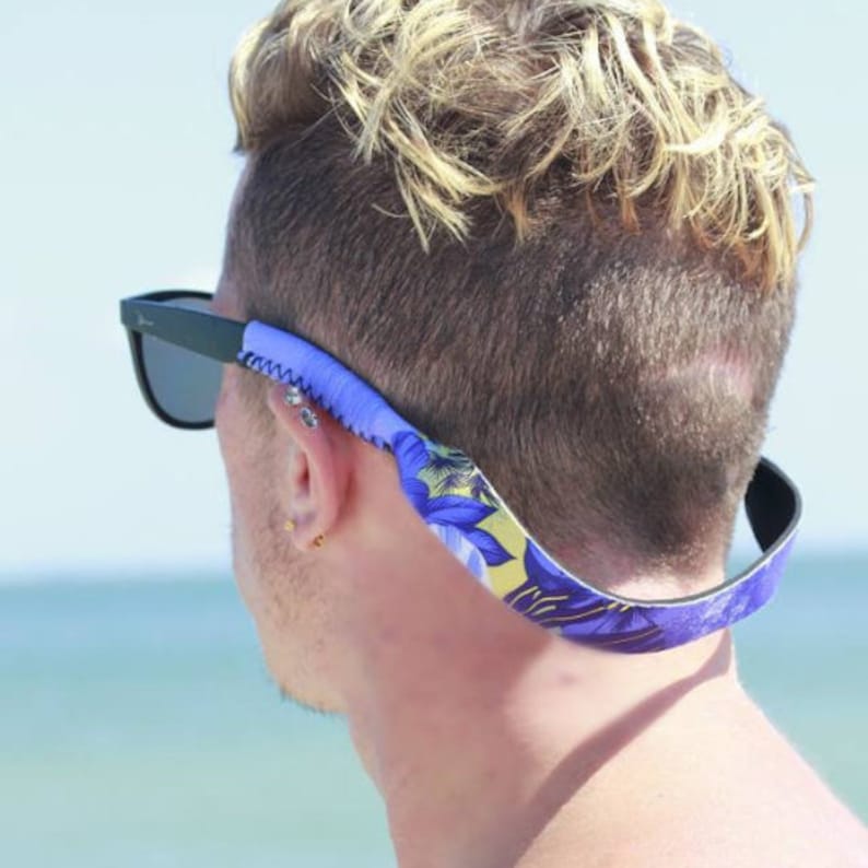 Tropical Print, Blue, Green, Sunglass Strap, Sunglass Cord, Sunglass ...