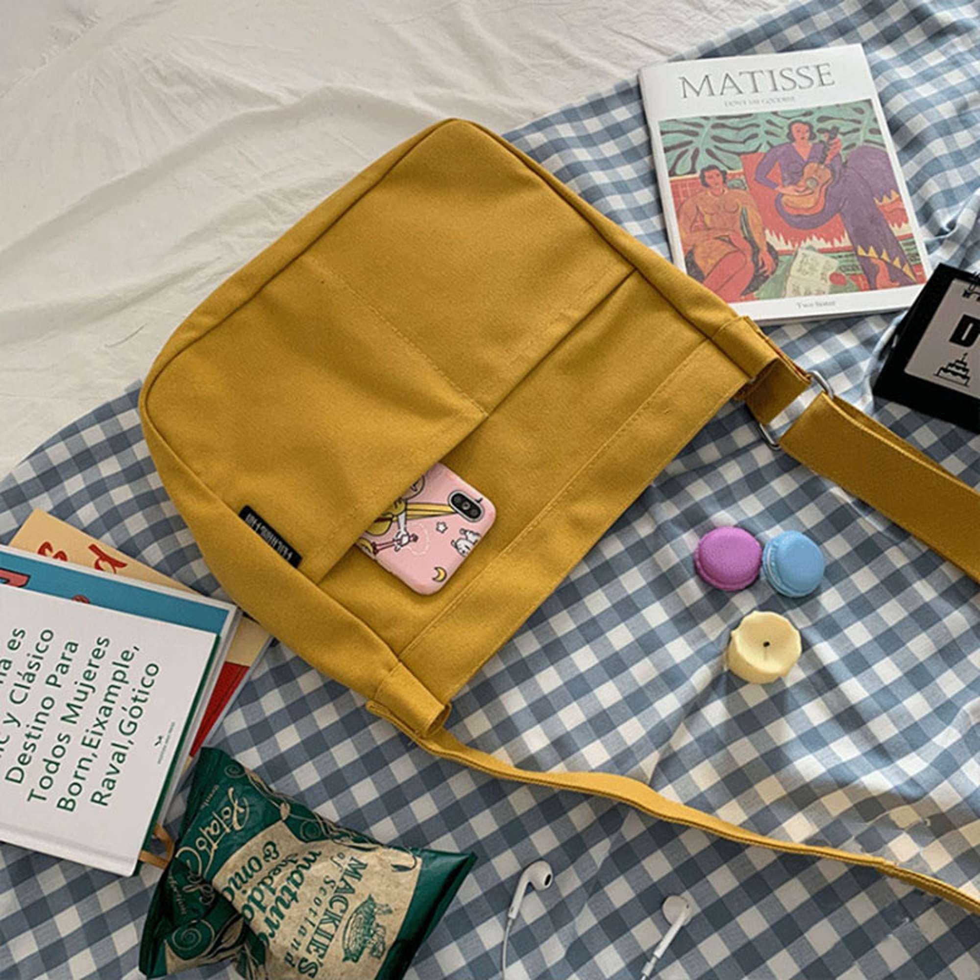 Female Single Shoulder Bag Fashion Canvas Messenger Bags Cotton Student ...