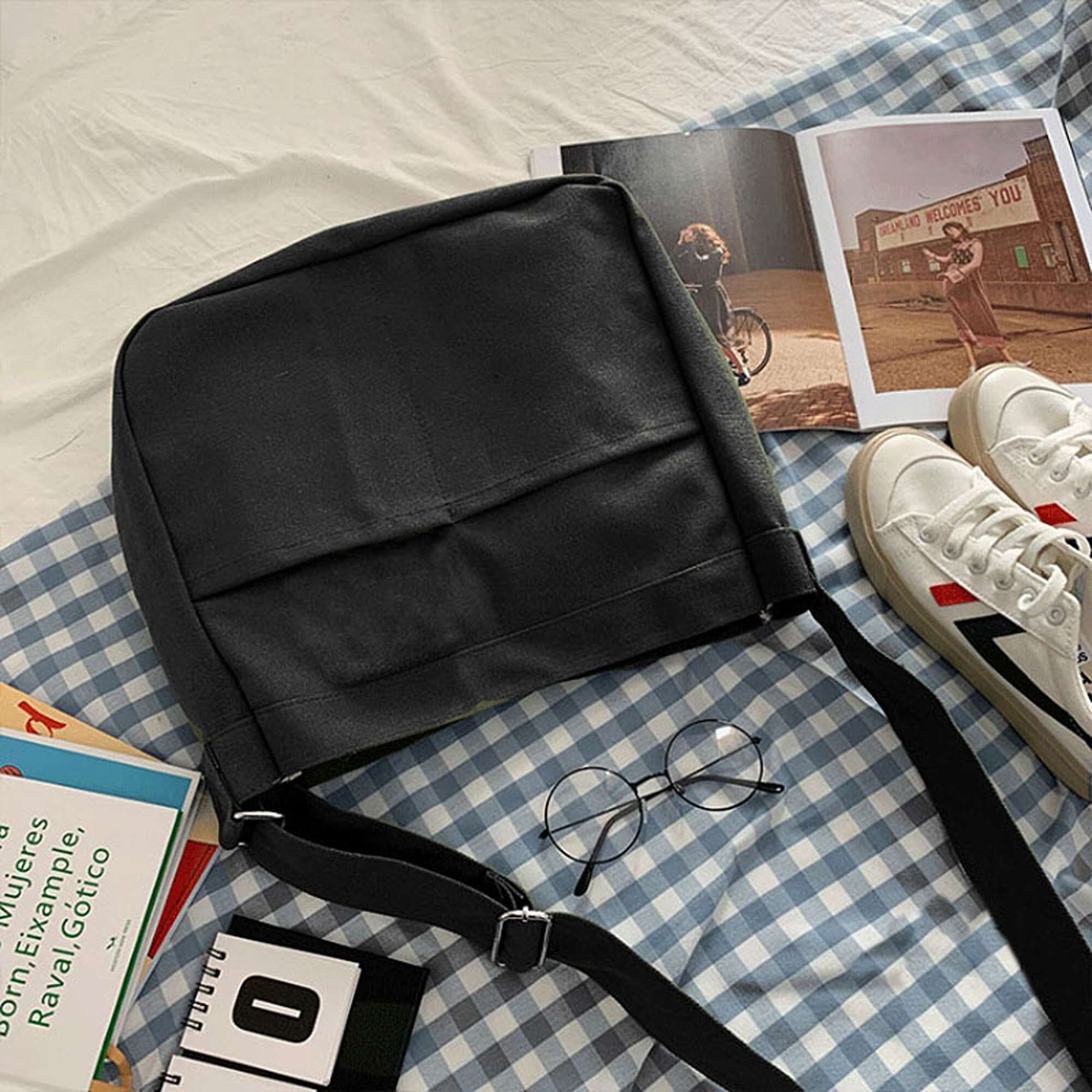 Female Single Shoulder Bag Fashion Canvas Messenger Bags Cotton Student ...