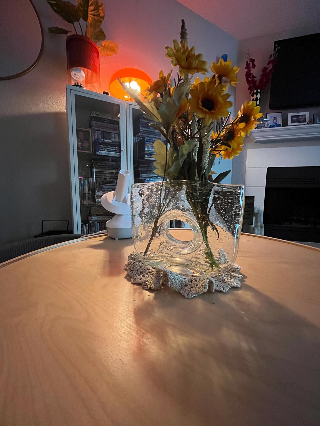 Hand Blown Clear Glass Vase - Margie's Gardens Art - Etsy