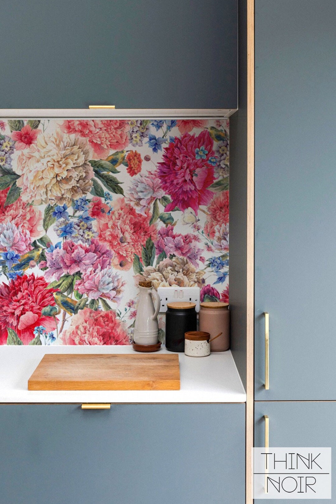 Colorful Floral Backsplash Peel and Stick Kitchen Backsplash Bright ...