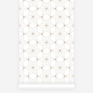 Geometric Flower Wallpaper / Geometric Removable or Regular Wallpaper ...