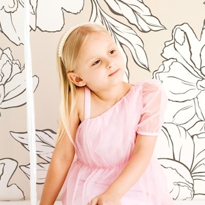 Pink Nursery Wallpaper Floral Baby Girl Wallpaper Peel and Stick ...