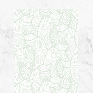 Oversized floral pattern wall mural mint green flower wall | Etsy