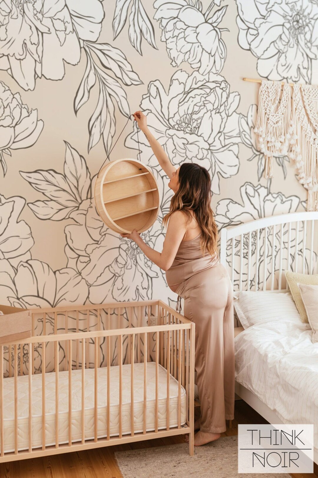 Pink Nursery Wallpaper Floral Baby Girl Wallpaper Peel and Stick ...