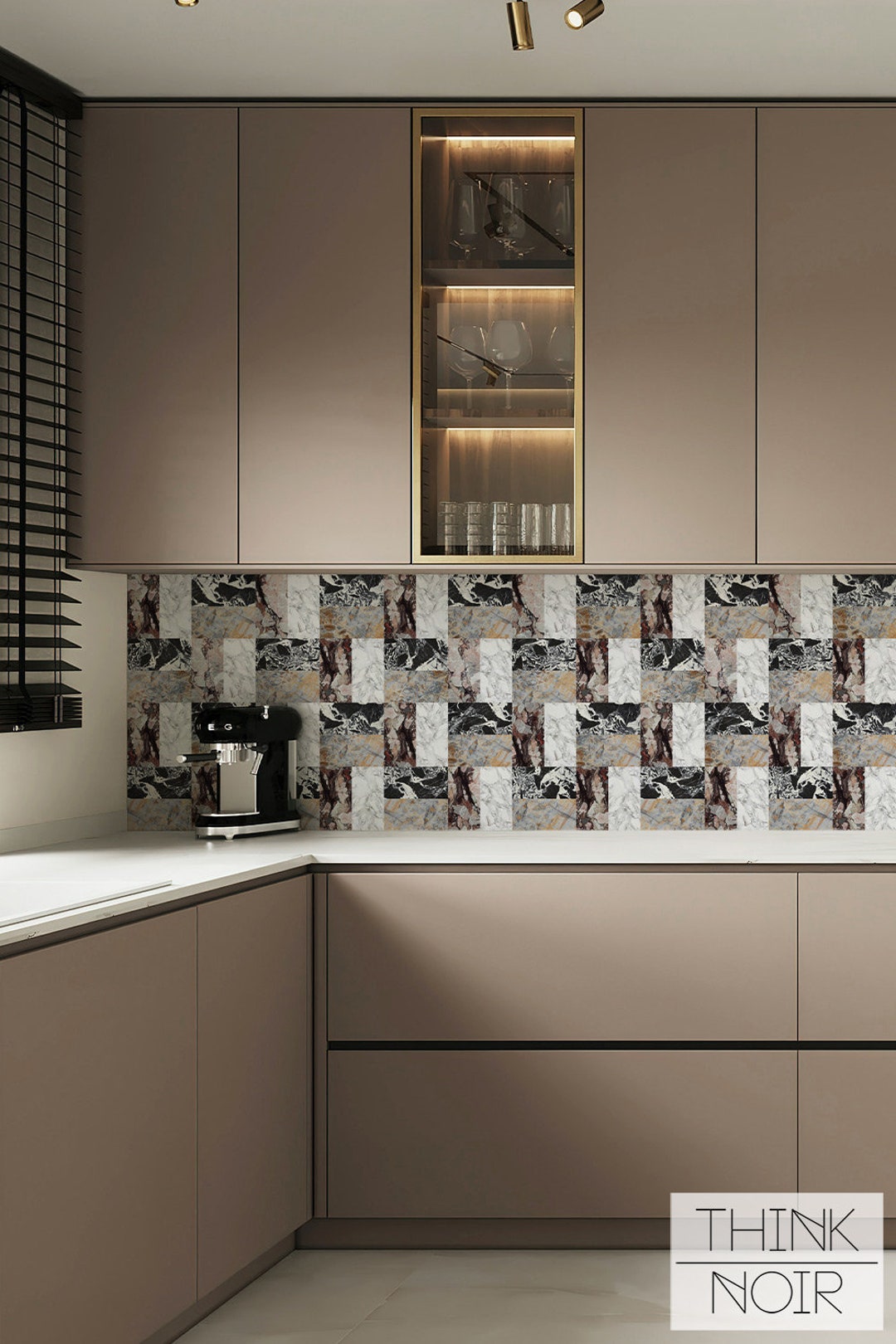 Marble Tile Peel and Stick Backsplash: Elegant Kitchen Decor - Etsy
