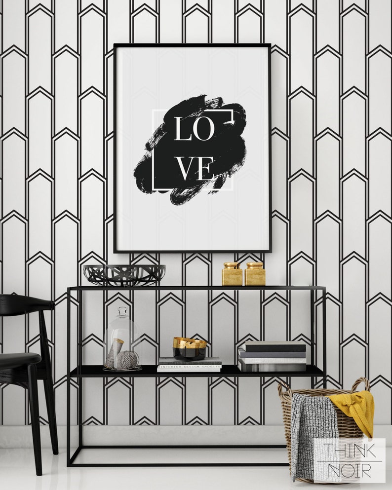 Minimalistic Art Deco Removable Wallpaper / Self Adhesive / - Etsy