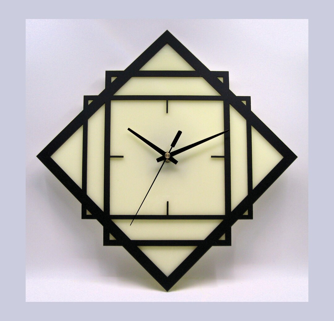Art Deco Style Wall Clock 3 Squares 1920s, 1930s, Art Nouveau Handmade ...