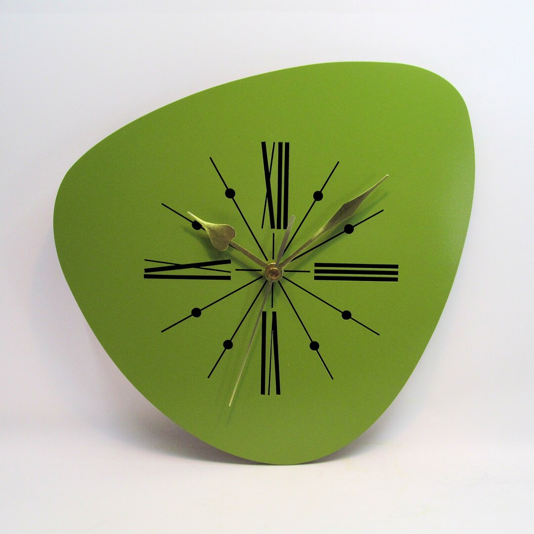 1950's Style Wall Clock, Mid-century, Atomic-era, Handmade, Made in USA ...