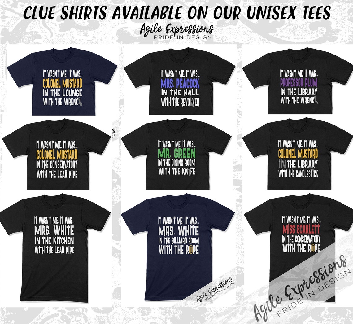 Clue Movie Shirt Clue Shirts for Women Clue Board Game Clue - Etsy