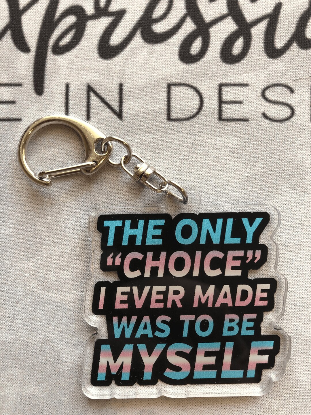 Trans Pride Acrylic Keychain: LGBTQIA Gift - Etsy