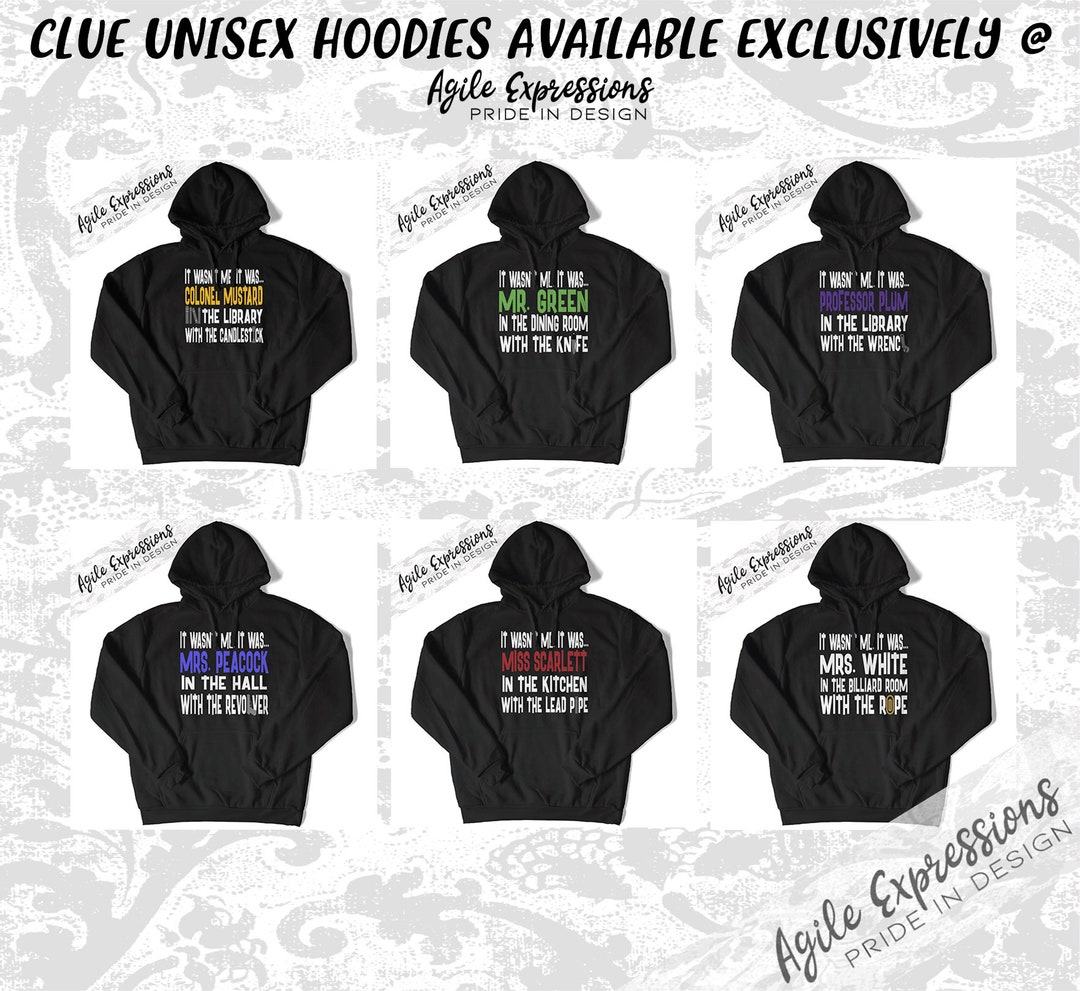 Clue Hoodie Clue Movie Shirt Clue Board Game Clue Shirt - Etsy