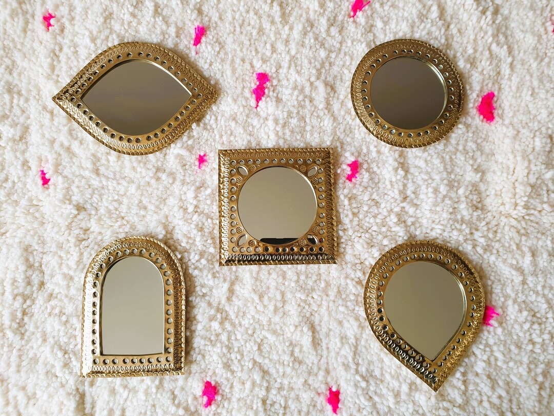 Eye, round, square, drop, door Mirror in Chiseled Brass Handmade - Etsy