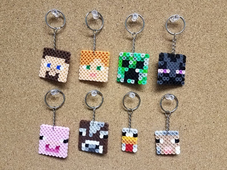 Minecraft - Fuse Bead Sprite Art Figure Keychains - Etsy