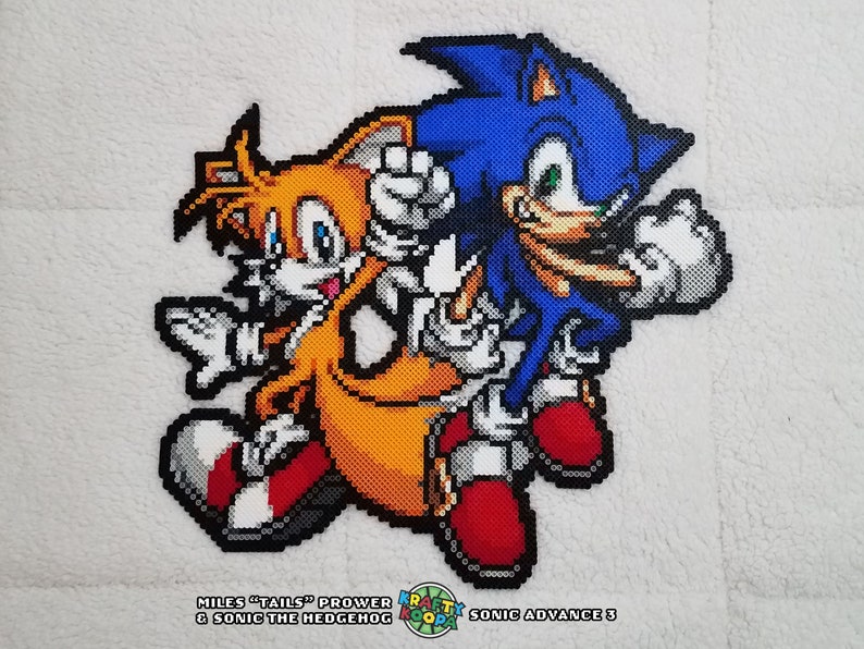 Sonic the Hedgehog Inspired Fuse Bead Sprite Wall Art Figure - Etsy