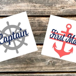 Captain and First Mate Decals Couples Cruise Decal Boating | Etsy