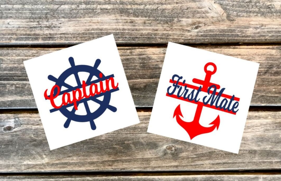 Captain and First Mate Decals, Couples Cruise Decal, Boating Decals ...