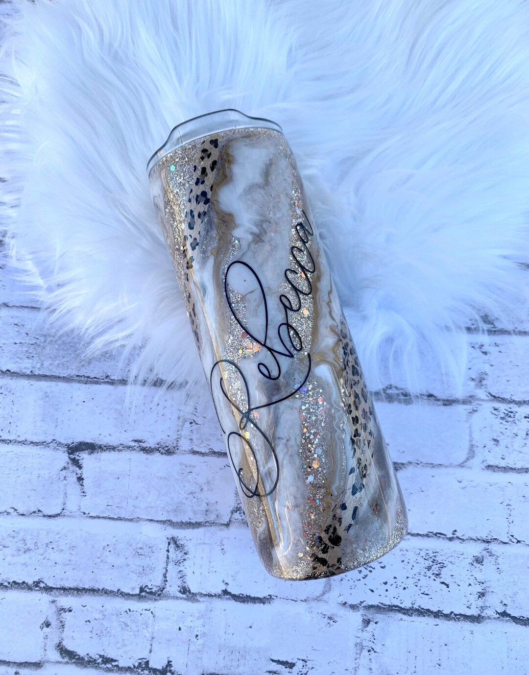 Leopard Gold Glitter Tumbler, Elegant Glitter Tumbler, Leopard Print ...