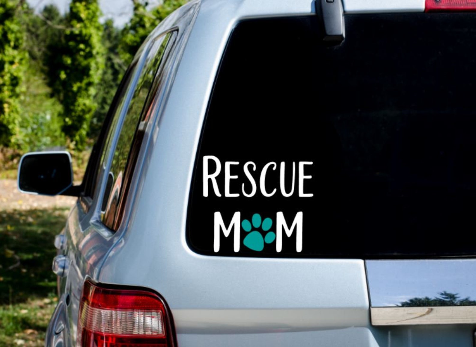 Rescue Mom Dog Decal Dog Car Decal Rescue Dog Car Decal Car | Etsy